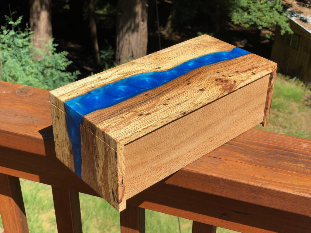 Spalted Oak Blue Waterfall Box – Corbin's Workshop - Woodworking & Art ...