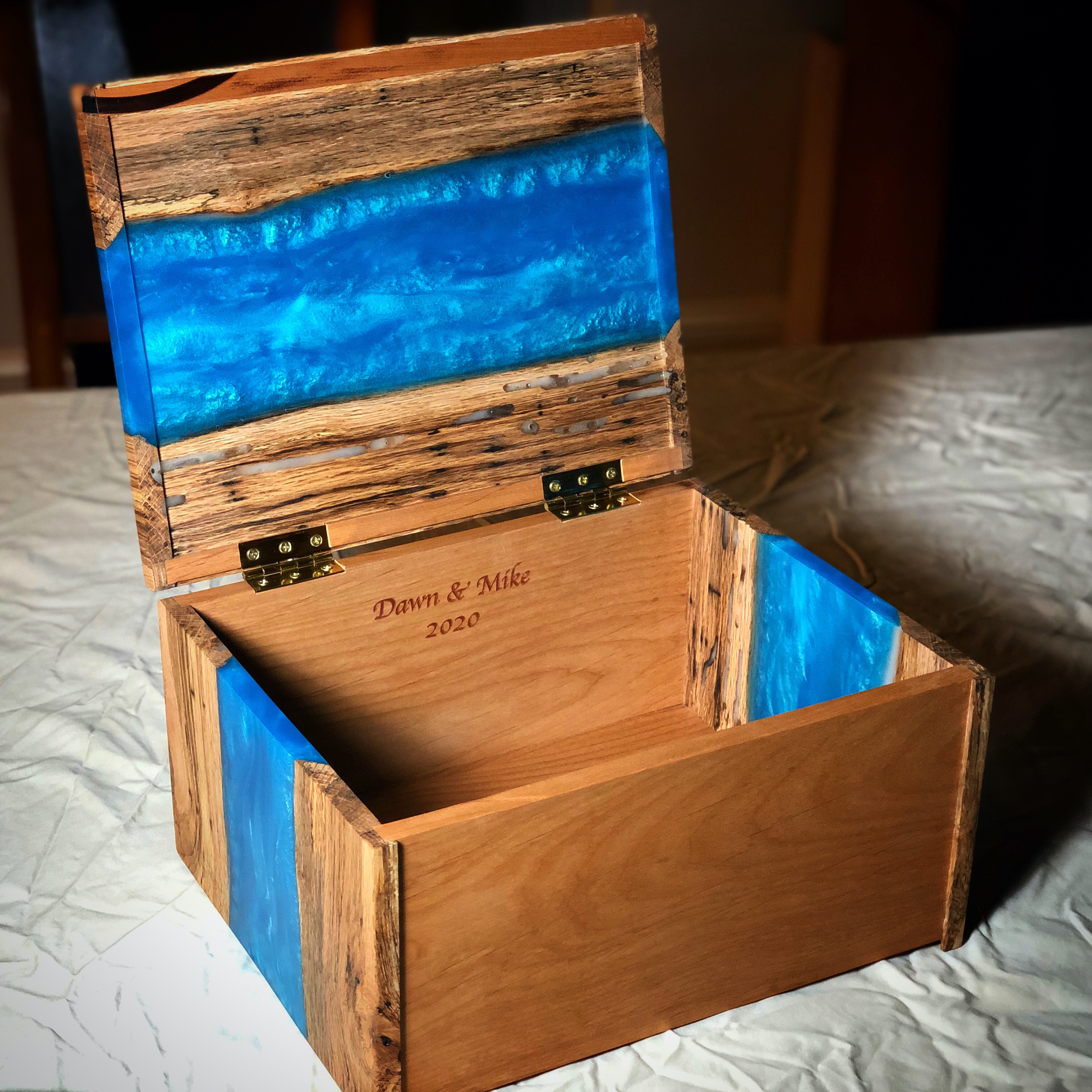 Large Blue River Box – Corbin's Workshop - Woodworking & Art by Corbin Dunn