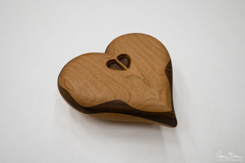 Heart Box – Cherry Wood with Black Walnut Middle Wood Wave – Jewelry ...