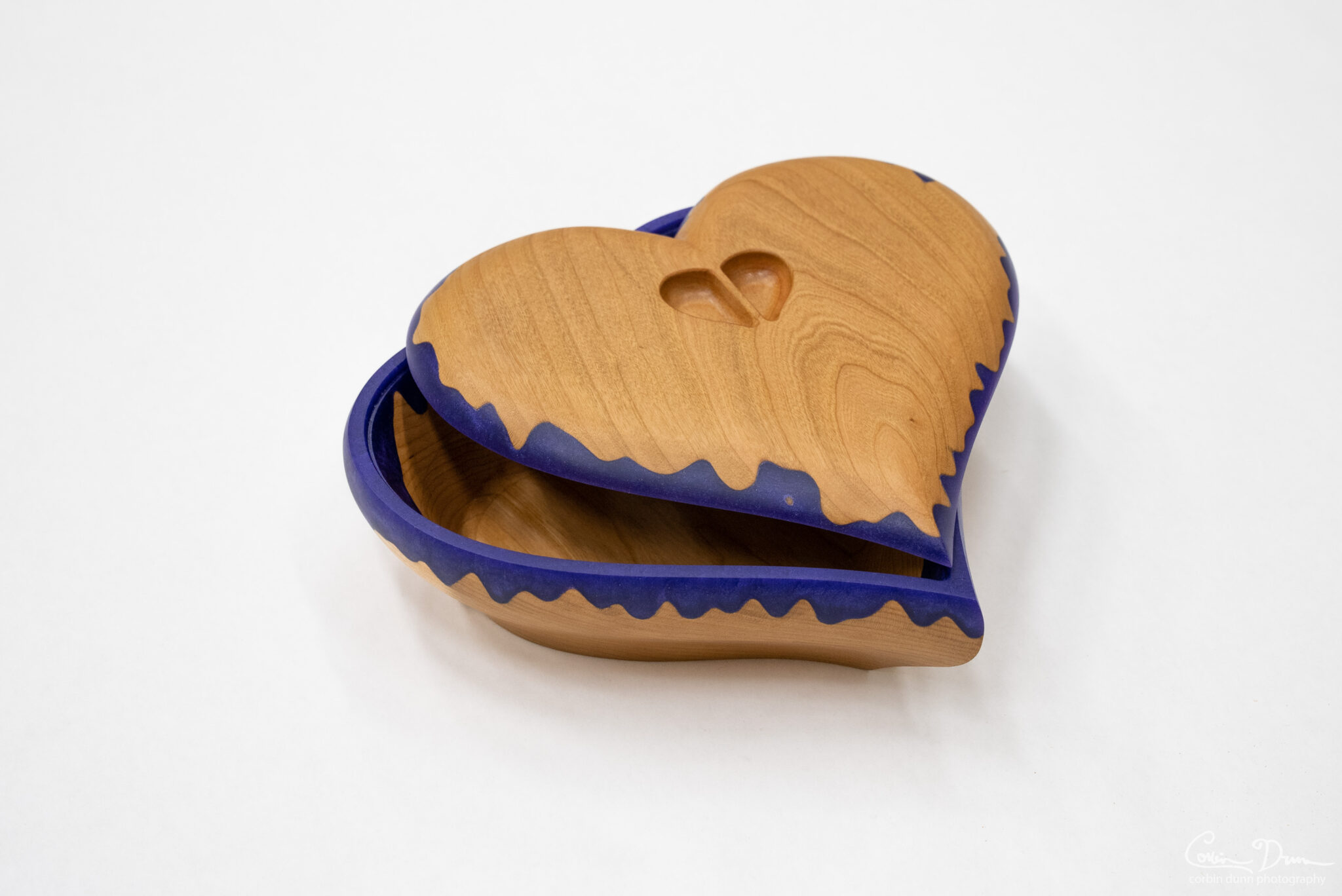 Heart Box – Cherry Wood Box with Dark Purple Epoxy – Corbin's Workshop ...